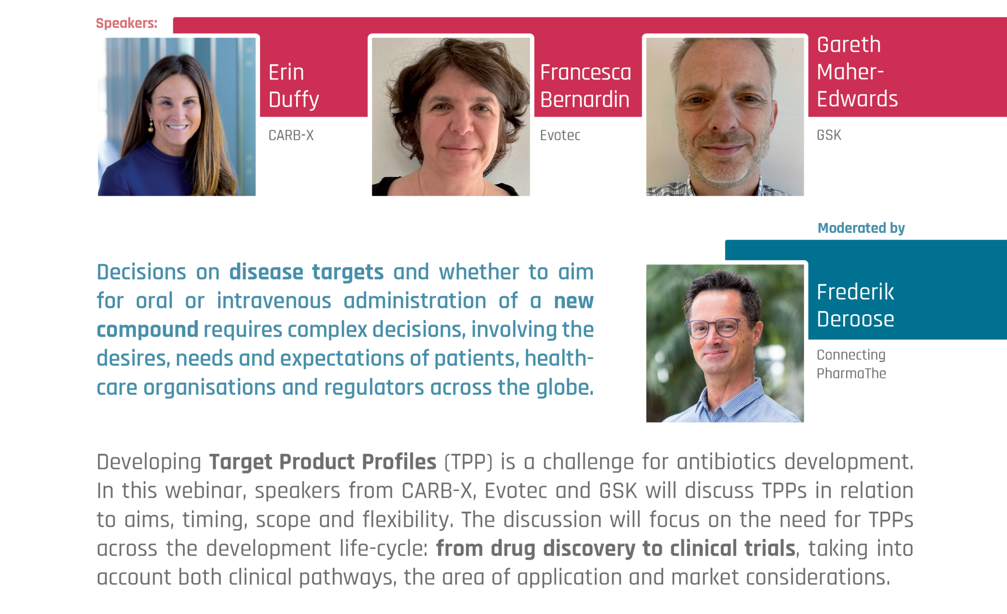 COMBINE Webinar on Developing Target Product Profiles for Antibiotics ...